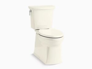 kohler 5709-0 corbelle continuousclean xt two-piece elongated toilet with skirted trapway, left-hand trip lever, 1.28 gpf, white