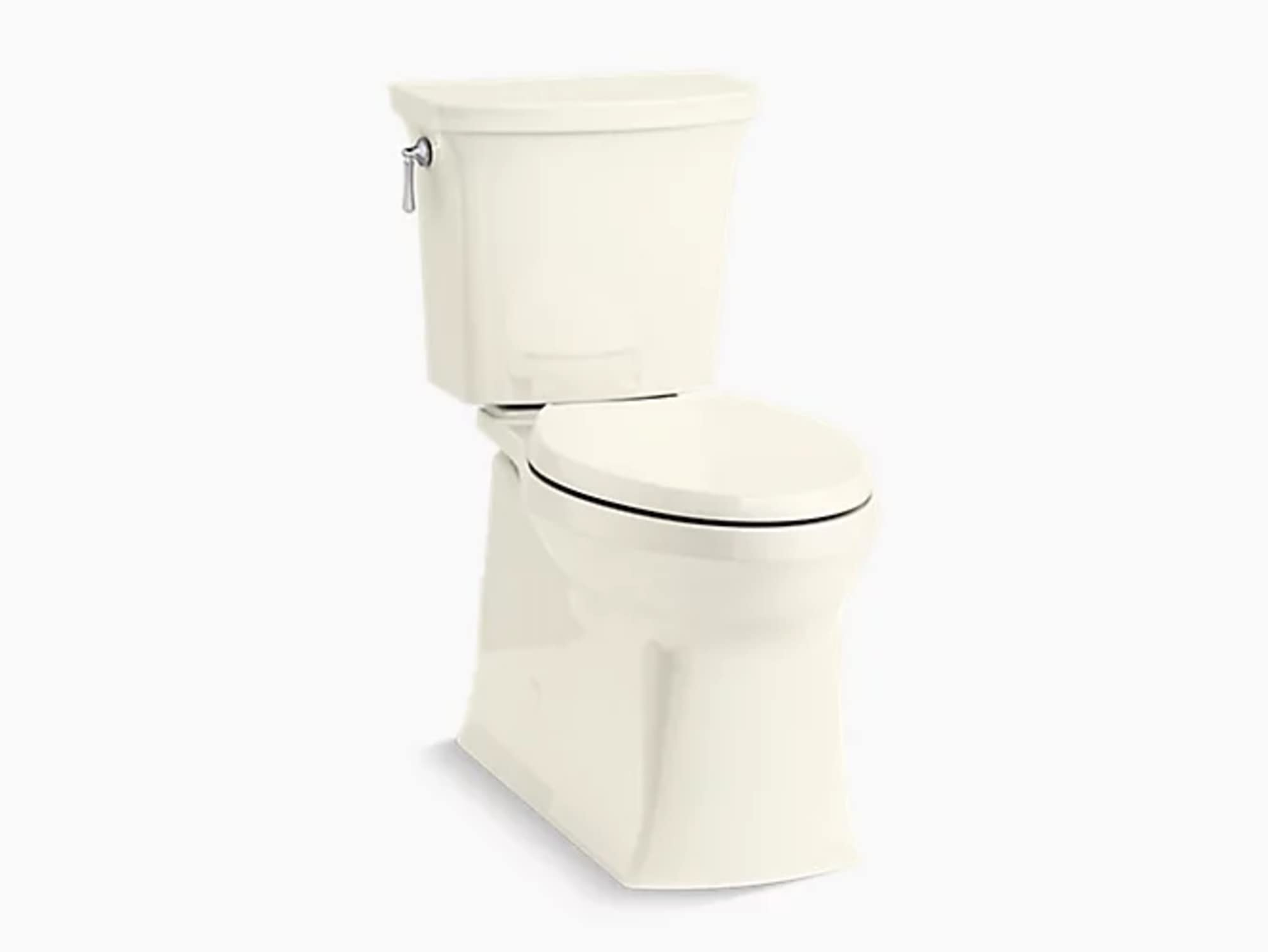 KOHLER 5709-0 Corbelle ContinuousClean XT Two-Piece Elongated Toilet with Skirted Trapway, Left-Hand Trip Lever, 1.28 GPF, White