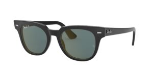 ray-ban rb2168 meteor square sunglasses, black/polarized blue mirrored gold, 50 mm