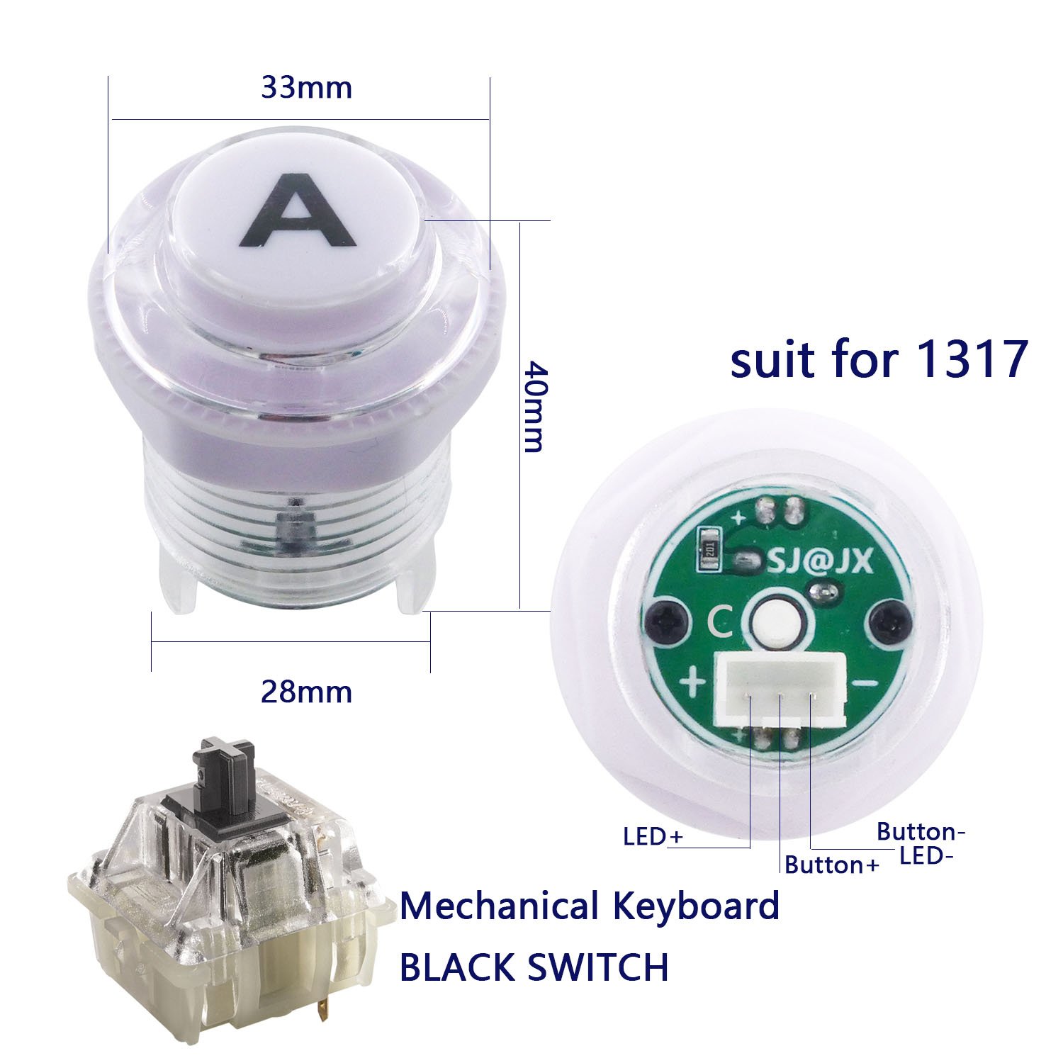 SJ@JX Arcade Game LED DIY Kit Arcade Joystick Zero Delay PS3 USB Encoder PS5 Controller Arcade LED Button Mechanical Keyboard Switch