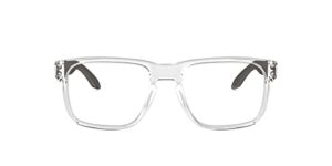 oakley men's ox8156 holbrook rx square prescription eyeglass frames, polished clear/demo lens, 56 mm