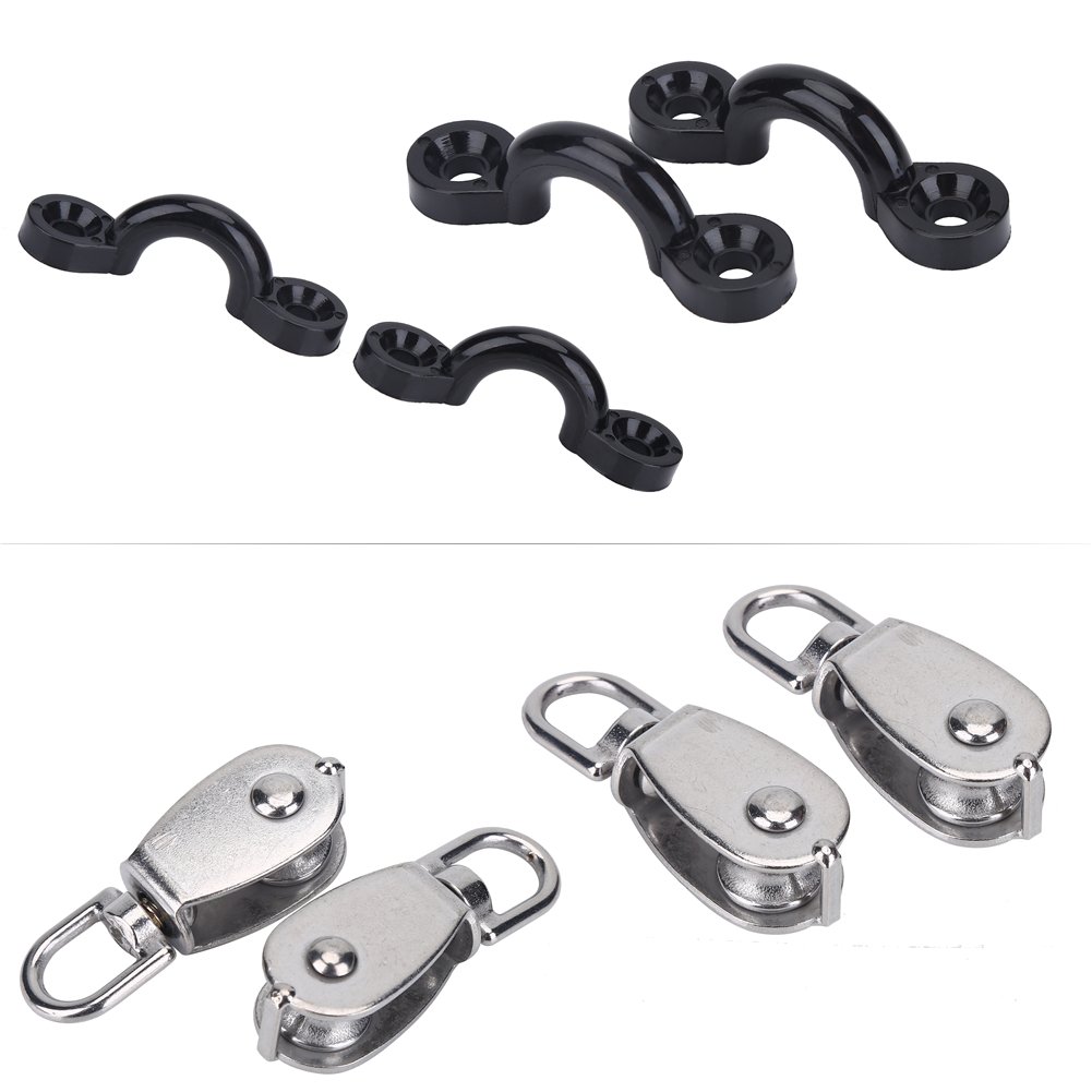 Dioche Anchor Trolley Kit, Stable Kayak Canoe Anchor Trolley Kit System with Pulley Pad Eye Ring Hook Set, Kayak Accessories for Kayaks Canoes Boat