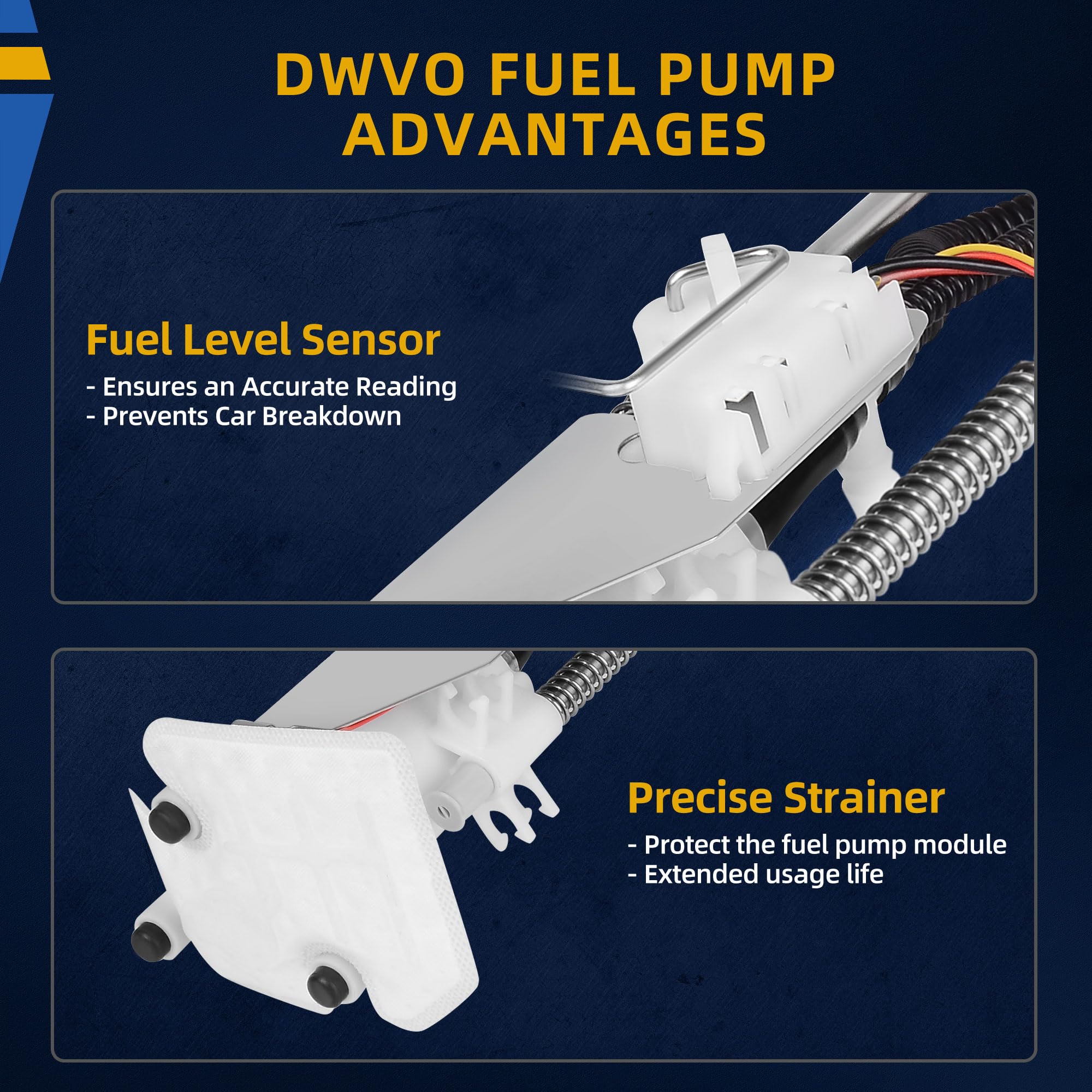 DWVO Fuel Pump Compatible with 2004-2008 Ford F150 4.2L 4.6L 5.4L Lincoln Mark LT 5.4L w/Extended Fuel Tank