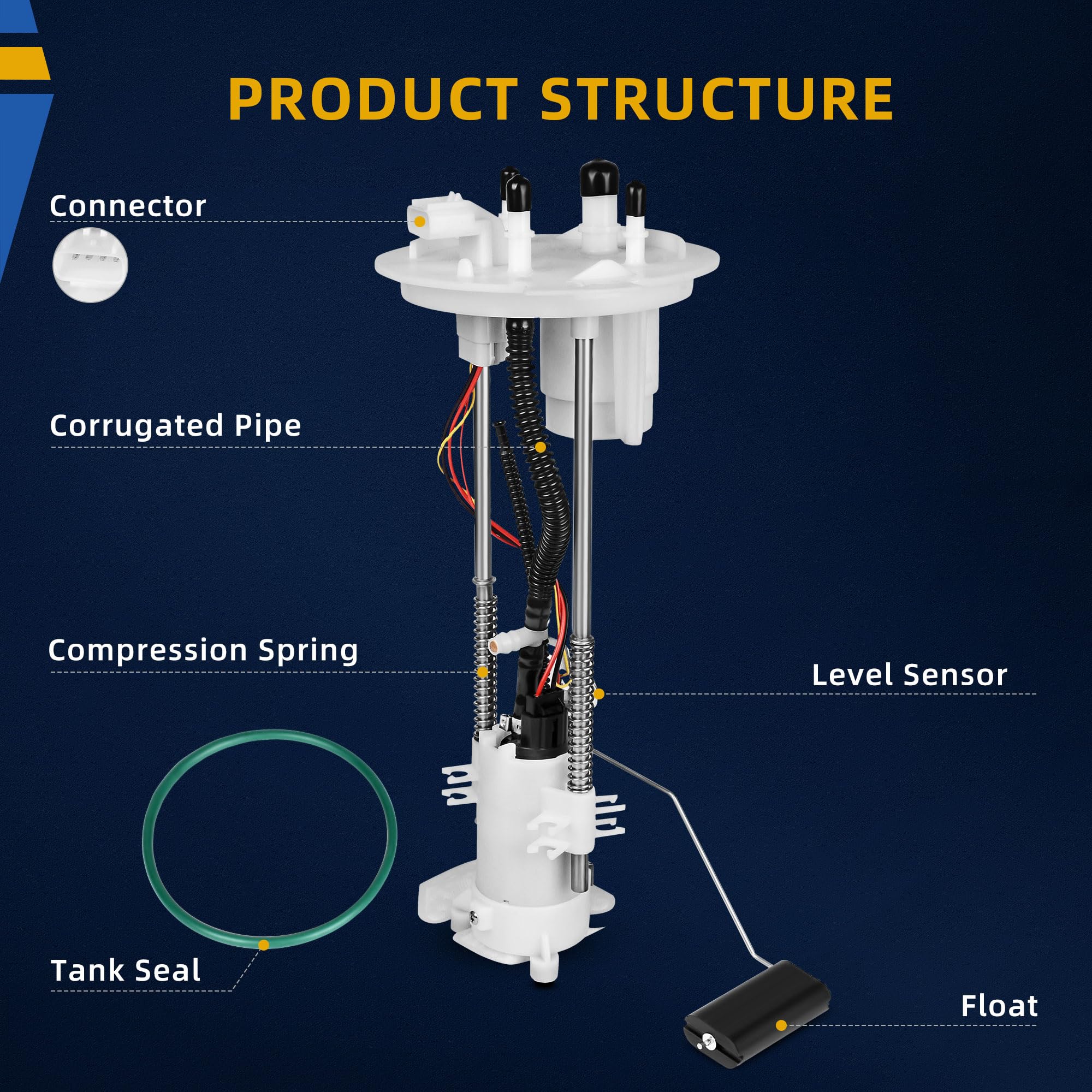 DWVO Fuel Pump Compatible with 2004-2008 Ford F150 4.2L 4.6L 5.4L Lincoln Mark LT 5.4L w/Extended Fuel Tank