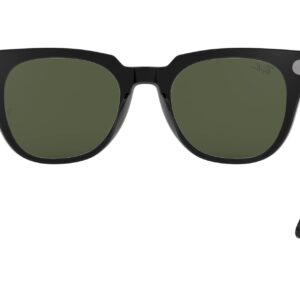 Ray-Ban RB2168 Meteor Square Sunglasses, Black/G-15 Green, 50 mm