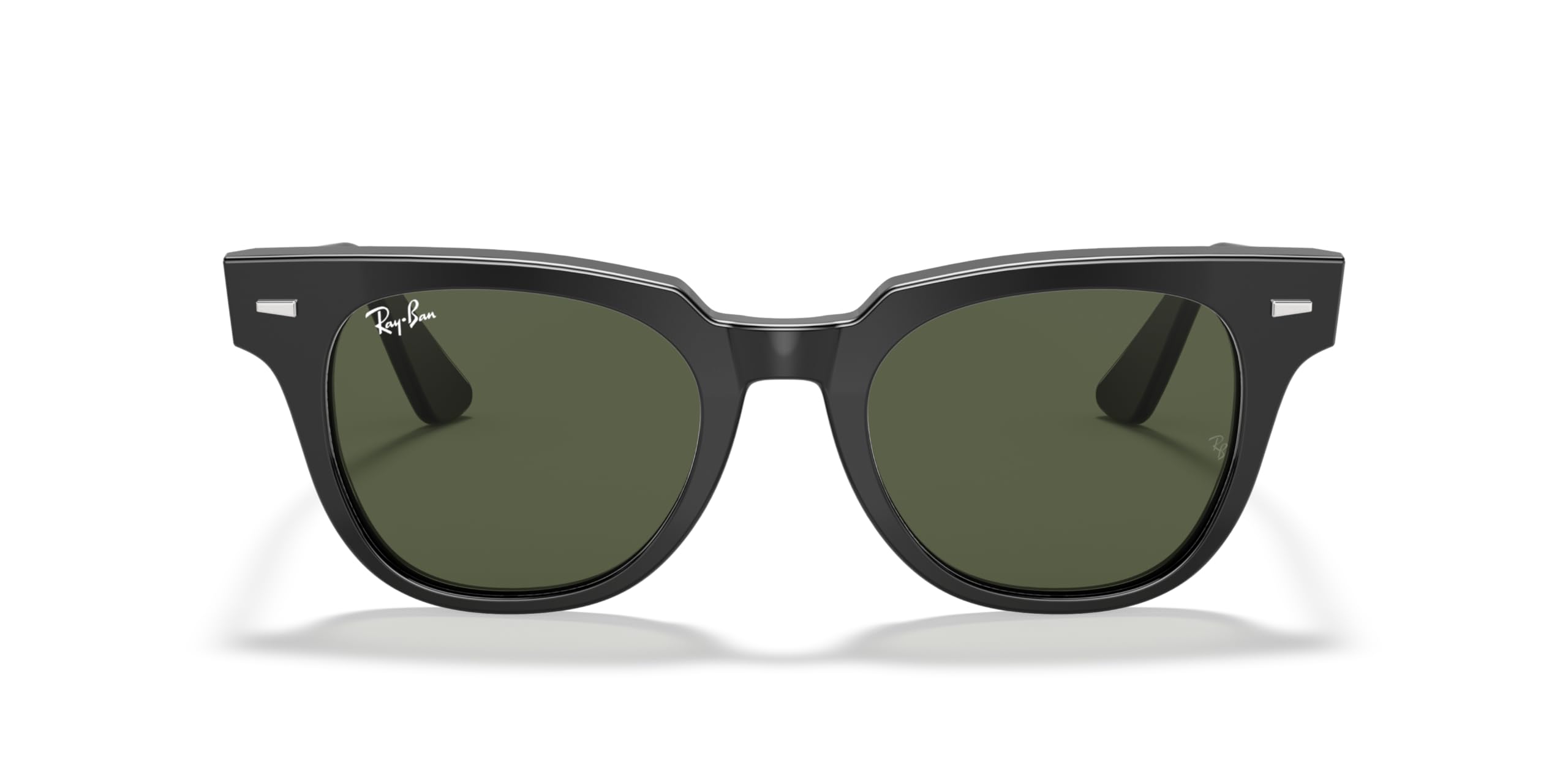 Ray-Ban RB2168 Meteor Square Sunglasses, Black/G-15 Green, 50 mm