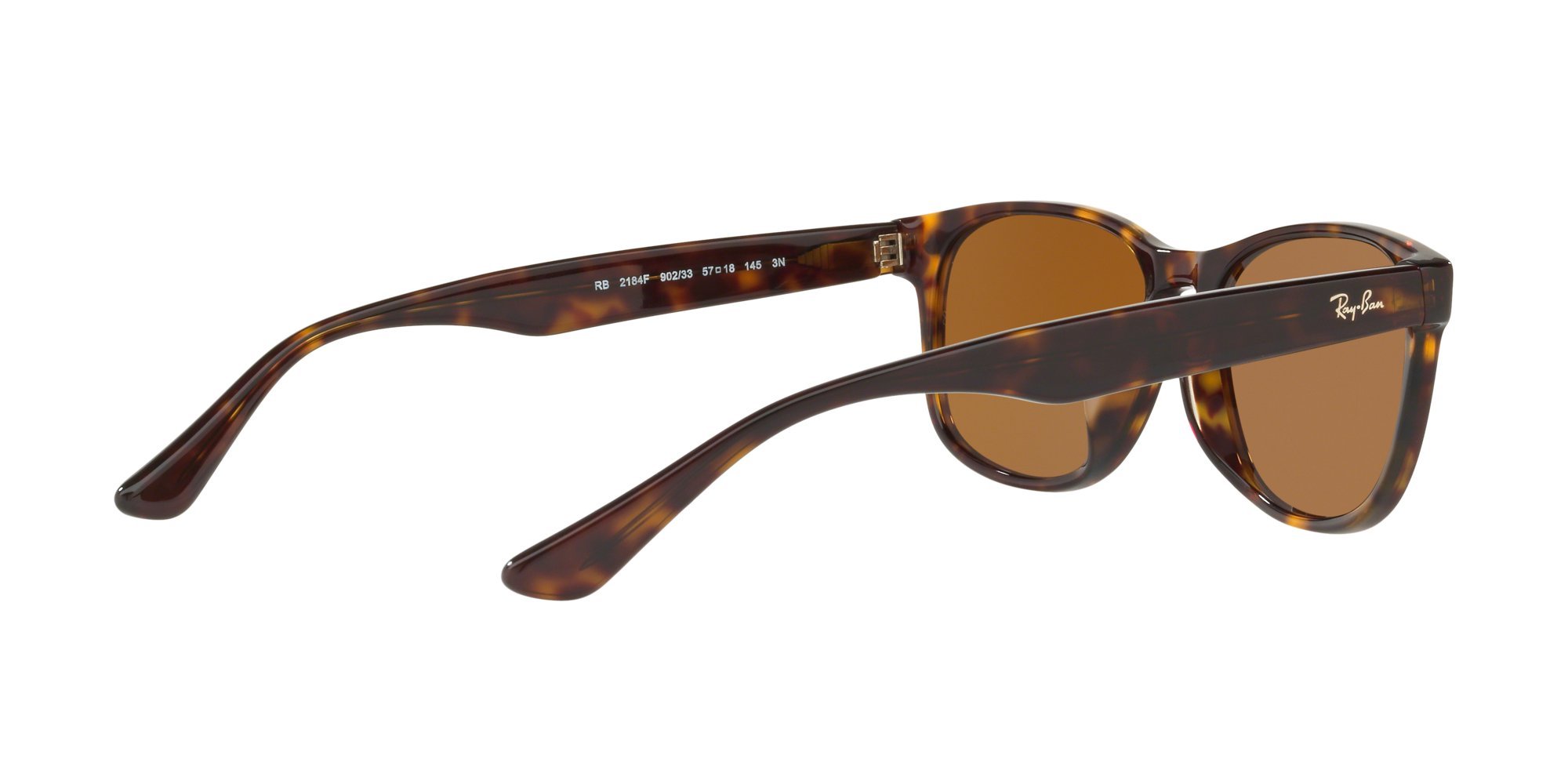 Ray-Ban Rb2184f Low Bridge Fit Square Sunglasses, Tortoise/B-15 Brown, 57 mm