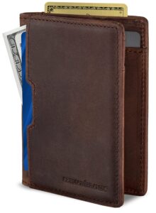 serman brands wallets for men slim mens leather rfid blocking minimalist card front pocket bifold travel thin (texas brown 5.s)