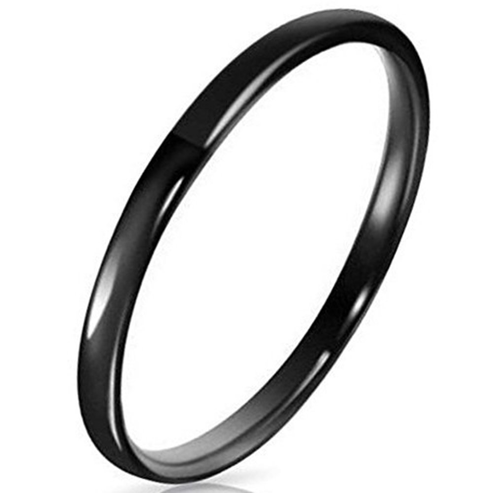 Jude Jewelers 3 Pack, 2MM Thin Stainless Steel Stackable Wedding Band Enhancer Ring (Silver Gold Black, 3)