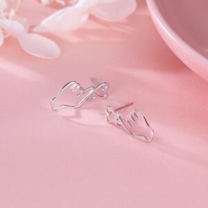 SLUYNZ 925 Sterling Silver Heart Studs Earrings for Women Teen Girls Unique Sweet Love Heart Post Studs Earrings (A-Silver)