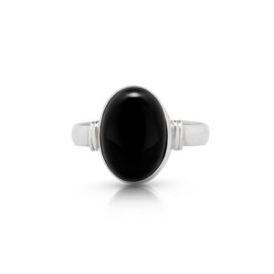 koral jewelry black onyx oval stone ring 925 sterling silver vintage boho chic us size 7 8 9 (9)