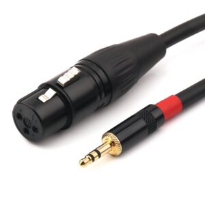 nanyi 3.5mm (1/8 inch) trs stereo male to xlr female interconnect audio microphone cable, suitable for ipod, mobile phone, active speakers, stage, dj, studio audio console, 0.5m (1.6ft)