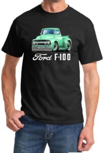 1954 ford f100 f-100 pickup truck full color design tshirtxl black