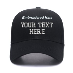 custom embroidered hats your own text curved bill hip hop snapback baseball hats black