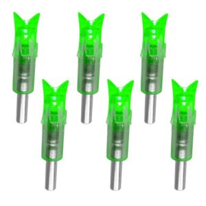 reikawa new lighted nocks for arrows with .300/7.62mm inside diameter led nocks arrow nocks with switch button for archery hunting green pack of 6