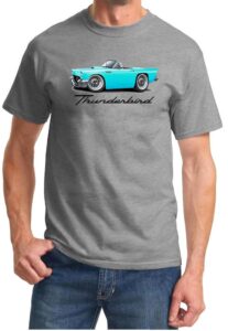 1955 1956 1957 ford thunderbird convertible full color design tshirt large grey