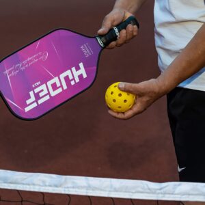 HUDEF Pickleball Single Paddle, Lightweight Graphite Carbon Fiber Face Pickleball Paddle Racquet Rackets Elongated Pickleball Paddles,Honeycomb Core,Cushion Comfort Grip USAPA Approved