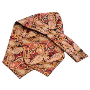 GUSLESON Men's Cravat Self Tie Paisley Jacquard Woven Floral Luxury Ascot (0602-01)