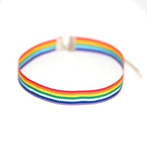 sameno rainbow choker necklace pride lgbt clavicle chain ribbon simple necklace