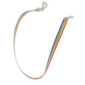 Sameno Rainbow Choker Necklace Pride LGBT Clavicle Chain Ribbon Simple Necklace