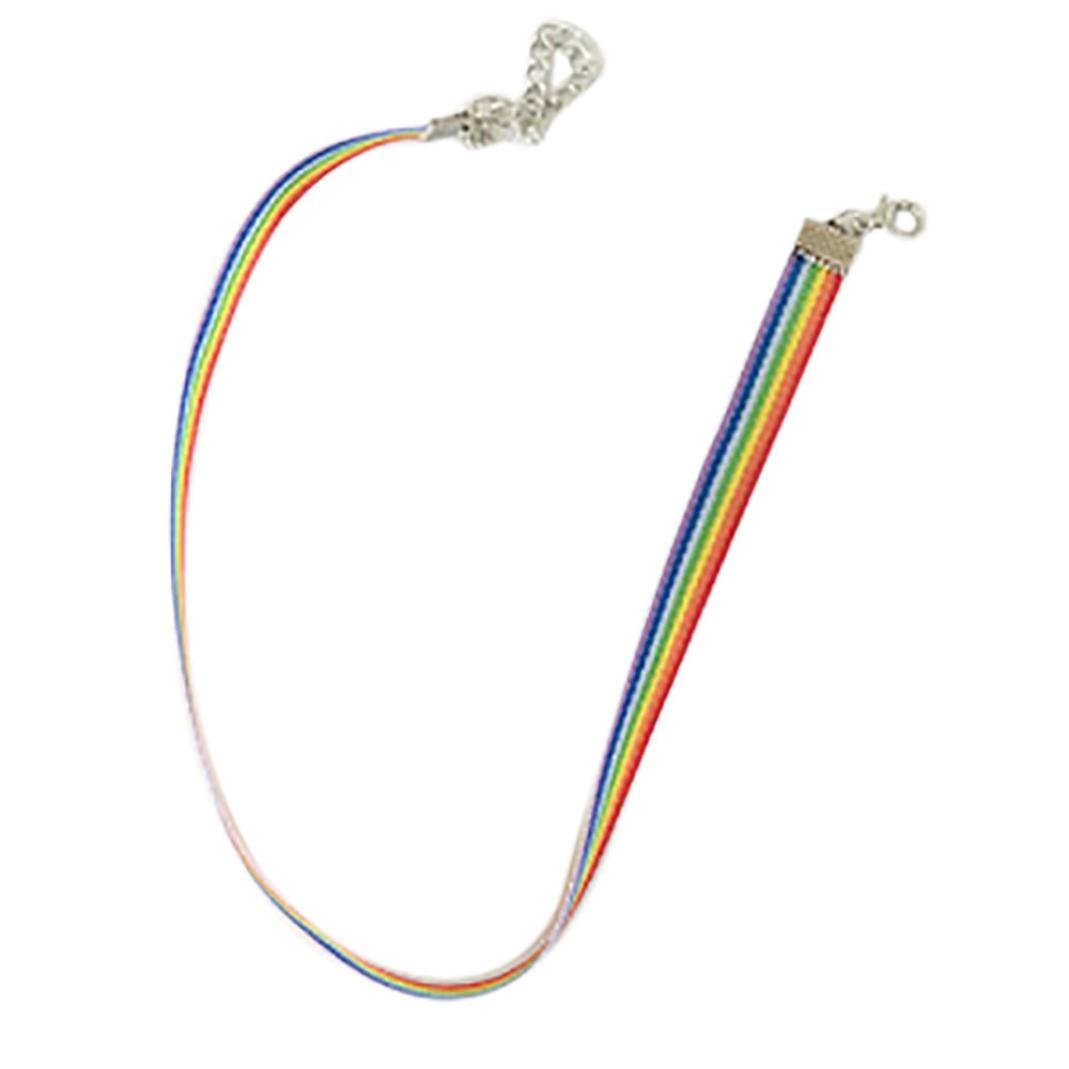 Sameno Rainbow Choker Necklace Pride LGBT Clavicle Chain Ribbon Simple Necklace