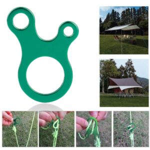 20pcs Tent Guy Lines Tensioners Ultralight Aluminium Alloy Rope Guylines Adjuster 3Hole Quick Knot Tent Cord Runner Fastener Wind Rope Buckle for Camping Hiking Backpacking Outdoor Activity (Green)