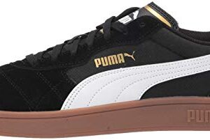 PUMA Men's Astro Kick Sneaker, Black-White-teamgold/Black, 11 M US