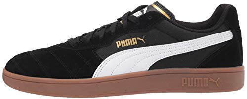 PUMA Men's Astro Kick Sneaker, Black-White-teamgold/Black, 11 M US