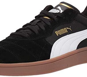 PUMA Men's Astro Kick Sneaker, Black-White-teamgold/Black, 11 M US