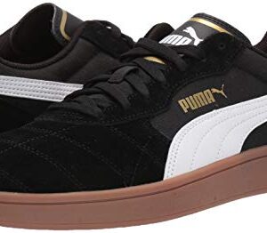 PUMA Men's Astro Kick Sneaker, Black-White-teamgold/Black, 11 M US