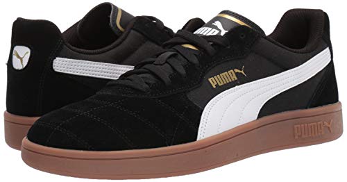 PUMA Men's Astro Kick Sneaker, Black-White-teamgold/Black, 11 M US