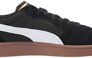 PUMA Men's Astro Kick Sneaker, Black-White-teamgold/Black, 11 M US