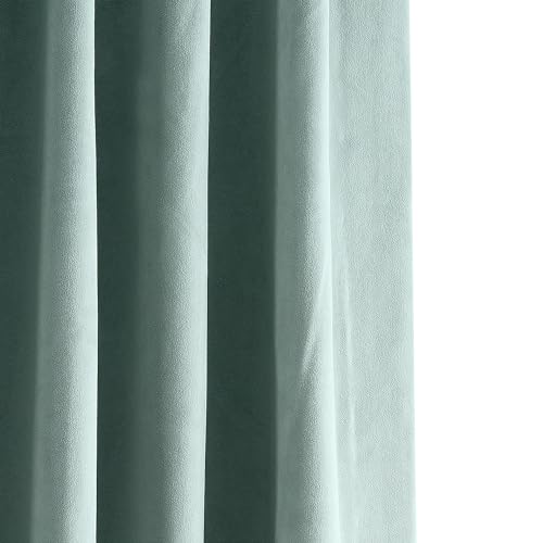 HPD Half Price Drapes Signature Velvet Thermal Blackout Curtains for Living Room 84 Inch Long (1 Panel) Rod Pocket Insulated Blackout Curtains for Bedroom Window Curtains, 50W x 84L, Skylark Blue