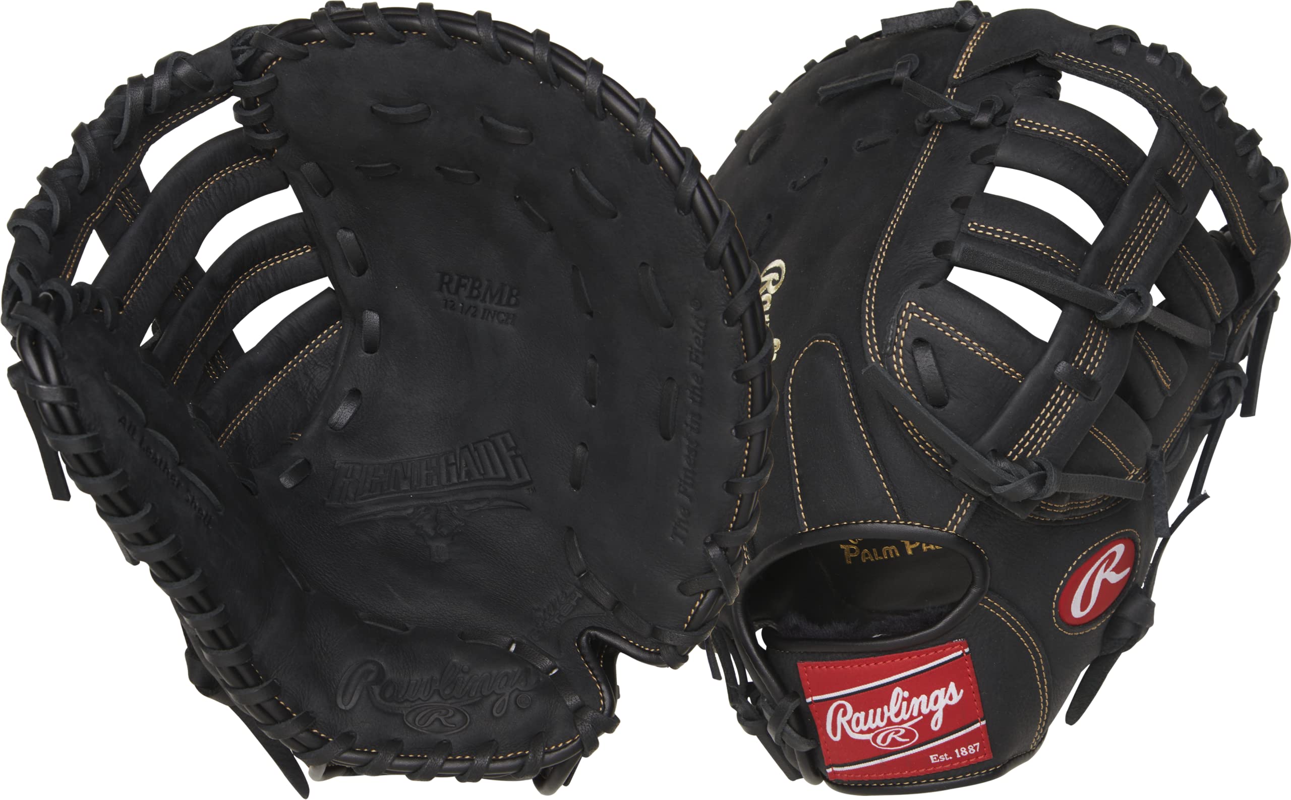 Rawlings | RENEGADE Baseball First Base Glove | Left Hand Throw | 12.5" - Single Post Double Bar Web