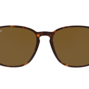 Ray-Ban RB4387F Low Bridge Fit Square Sunglasses, Tortoise/Dark Brown, 55 mm