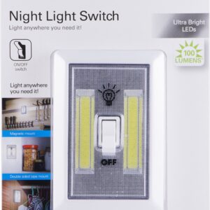 Lights by Night Wireless LED Light Switch, Battery Operated, 100 Lumens, Tap Light, Portable Light Switch, Wireless, Stick-On LED Lights, Under Cabinet, Closet, Basement and More, 39641 White