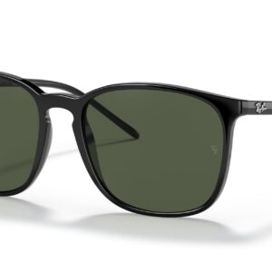 Ray-Ban RB4387 Square Sunglasses, Black/Dark Green, 56 mm