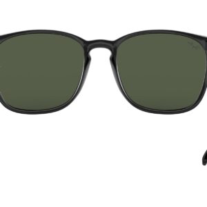 Ray-Ban RB4387 Square Sunglasses, Black/Dark Green, 56 mm