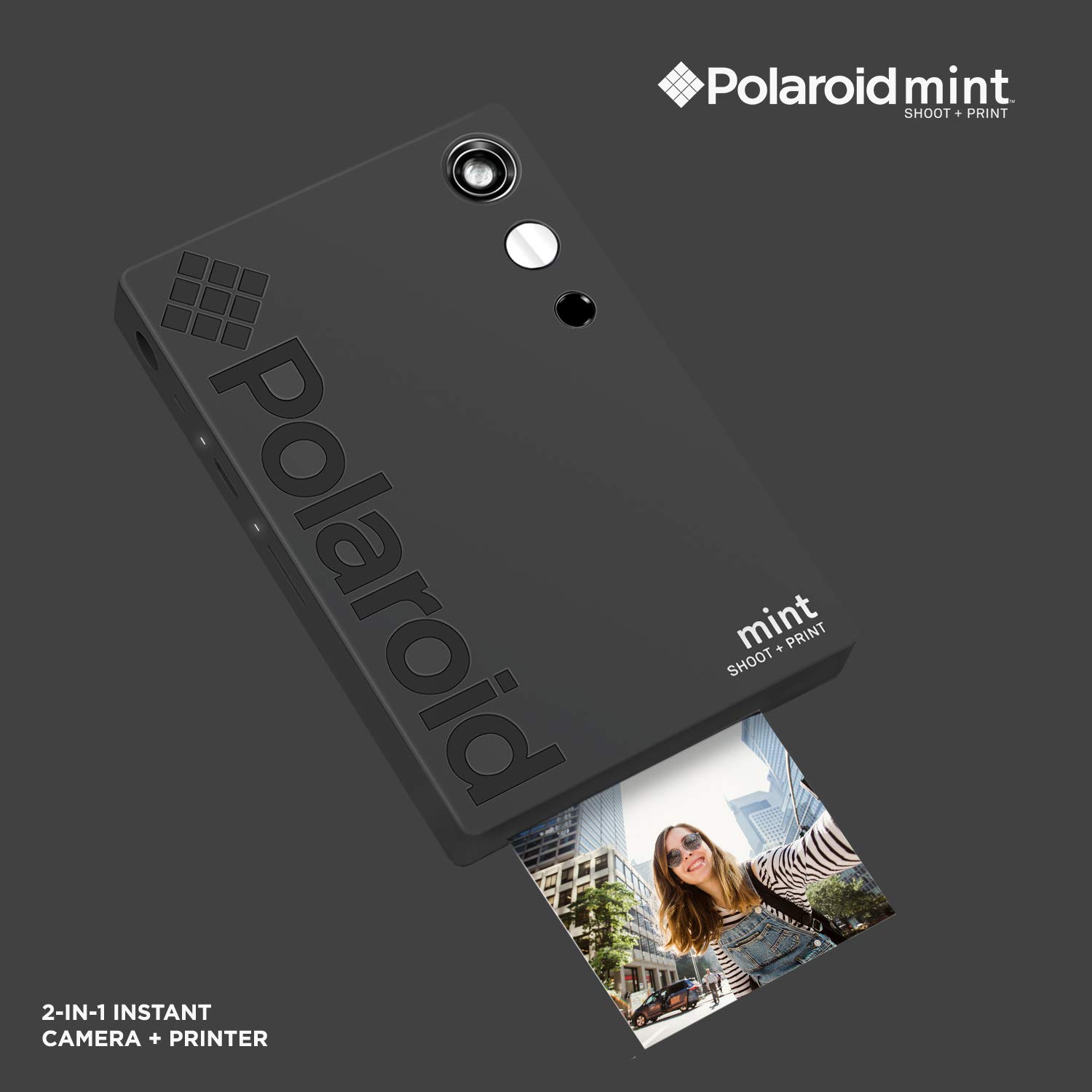 Zink Polaroid Mint Instant Print Digital Camera (Black), Prints on Zink 2x3 Sticky-Backed Photo Paper