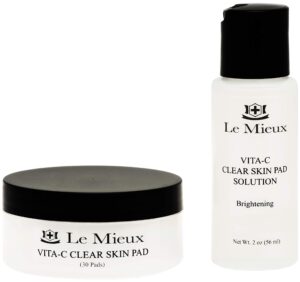 le mieux vita-c clear skin pad - triple-action facial exfoliant pads with glycolic acid pads & antioxidant vitamin c (2 oz / 30 pads)