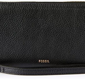 Fossil Logan Leather Zip Around, Black