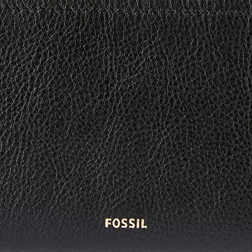 Fossil Logan Leather Zip Around, Black