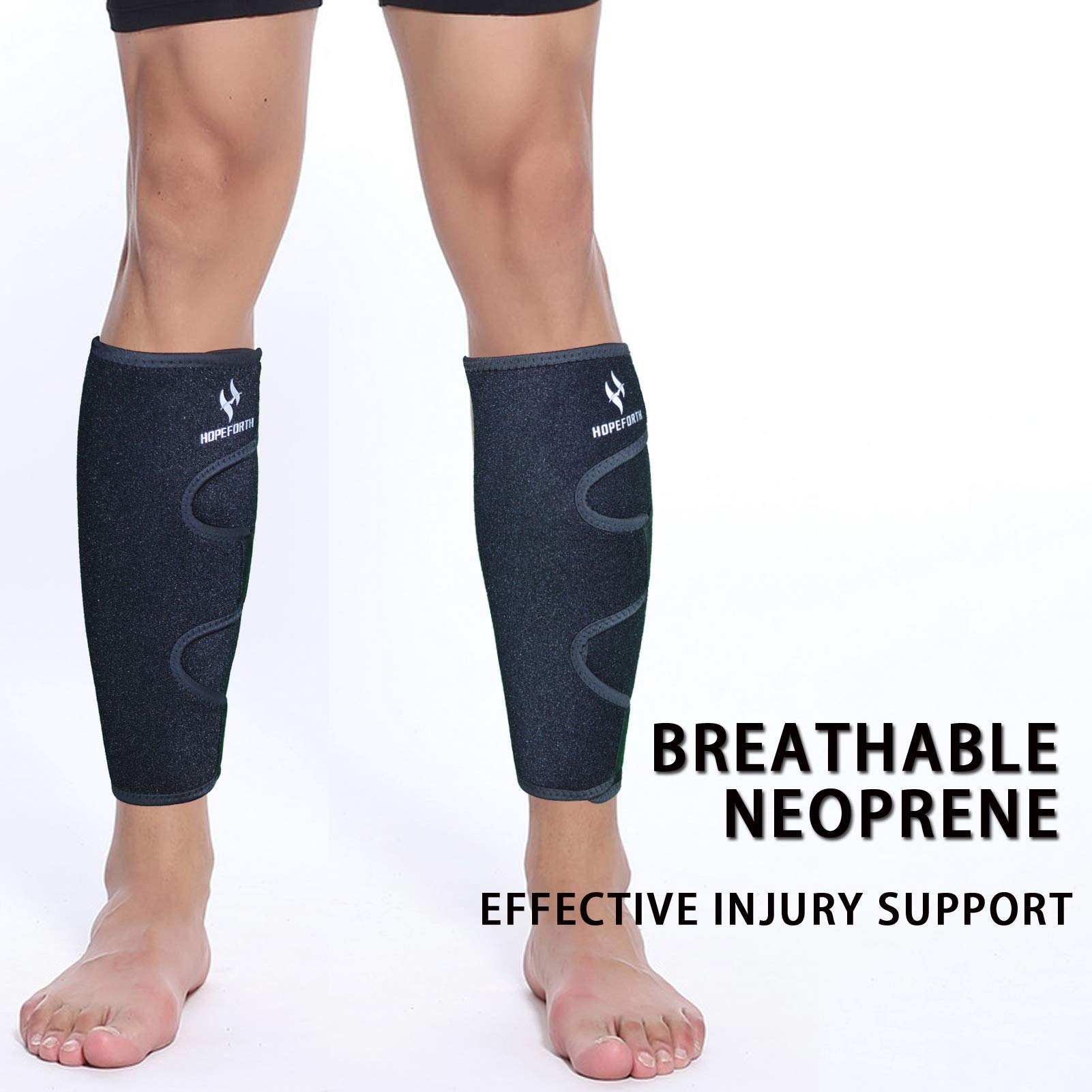 HOPEFORTH Calf Support Brace 2 Pack Adjustable Shin Splint Compression Calf Wrap