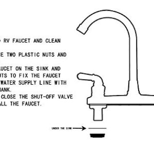 RV Non-metallic Kitchen Faucet Two Handle-8" Main Body-High Arch-360 Swivel Replace for Motorhomes, Travel Trailers,Campers (8"HIGH ARCH)