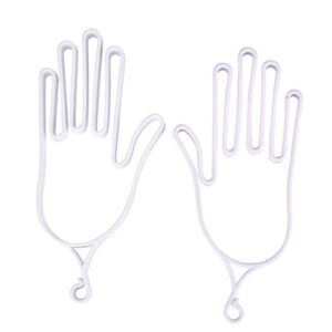 1pair gloves stretcher, outdoor sport gloves holder rack stretcher hanger(white + light ) stuff glove hanger