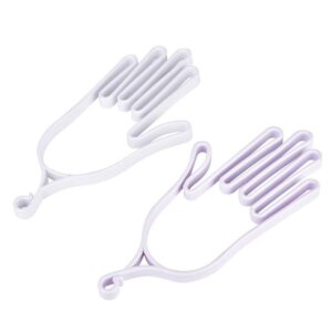 1Pair Gloves Stretcher, Outdoor Sport Gloves Holder Rack Stretcher Hanger(White + Light ) Stuff Glove Hanger