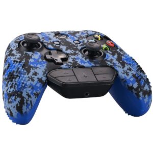 9CDeer 1 Piece of Studded Protective Customize Digital Camo Silicone Cover Skin Sleeve Case 8 Thumb Grips Analog Caps for Xbox One/S/X Controller Blue Compatible with Official Stereo Headset Adapte