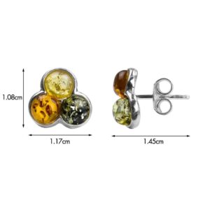 Ian and Valeri Co. Multicolor Amber Sterling Silver Fashion Charming Stud Earrings