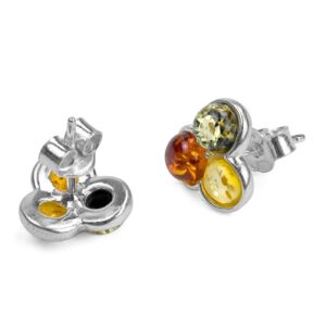 Ian and Valeri Co. Multicolor Amber Sterling Silver Fashion Charming Stud Earrings