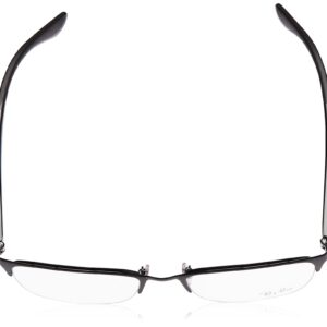 Ray-Ban RX6428 Square Prescription Eyeglass Frames, Matte Black On Black/Demo Lens, 54 mm